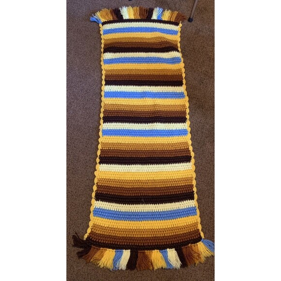 Handmade | Bedding | Handmade Crochet Narrow Striped Throw Blanket ...